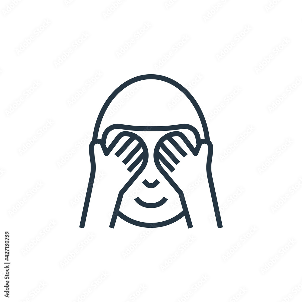 embarrassed icon. Thin linear embarrassed outline icon isolated on ...