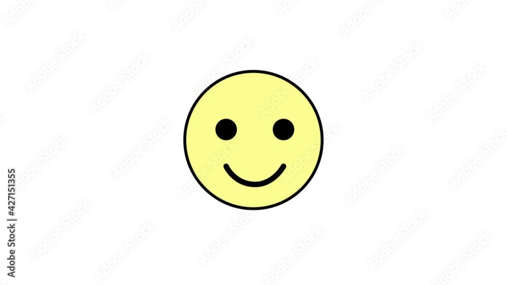 Jumping joyful smiley, emoticon, emoji symbol. Seamless loop, alpha ...