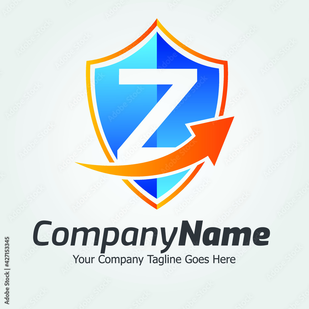 Letter Z vector logo template, Colorful Letter Z logo, Shield Logo ...
