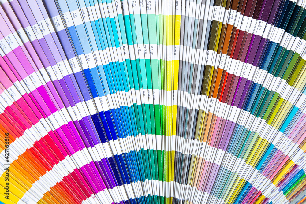 opened color chart. isolated. Selective Focus colours Stock Photo ...