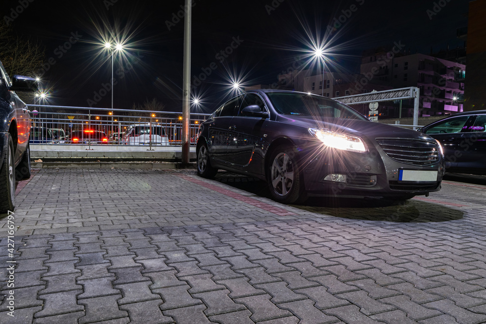 Parking space. Empty road asphalt background. Car lot parking space in ...