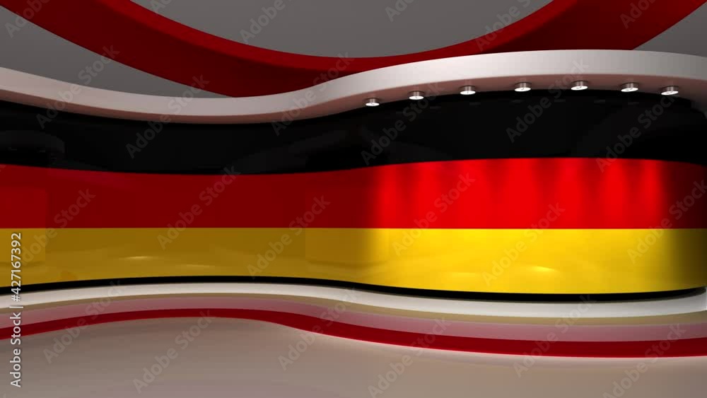 TV studio. Germany. German flag studio. German flag background. News ...