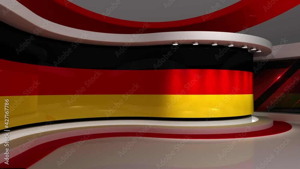 TV studio. Germany. German flag studio. German flag background. News ...