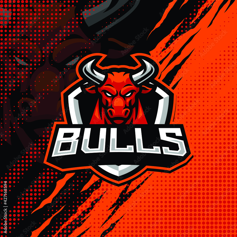 Bulls mascot logo design illustration Stock Vector | Adobe Stock