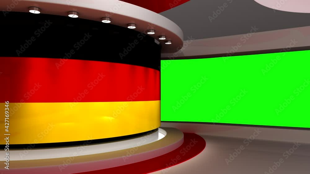 Vidéo Stock TV studio. Germany. German flag studio. German flag ...