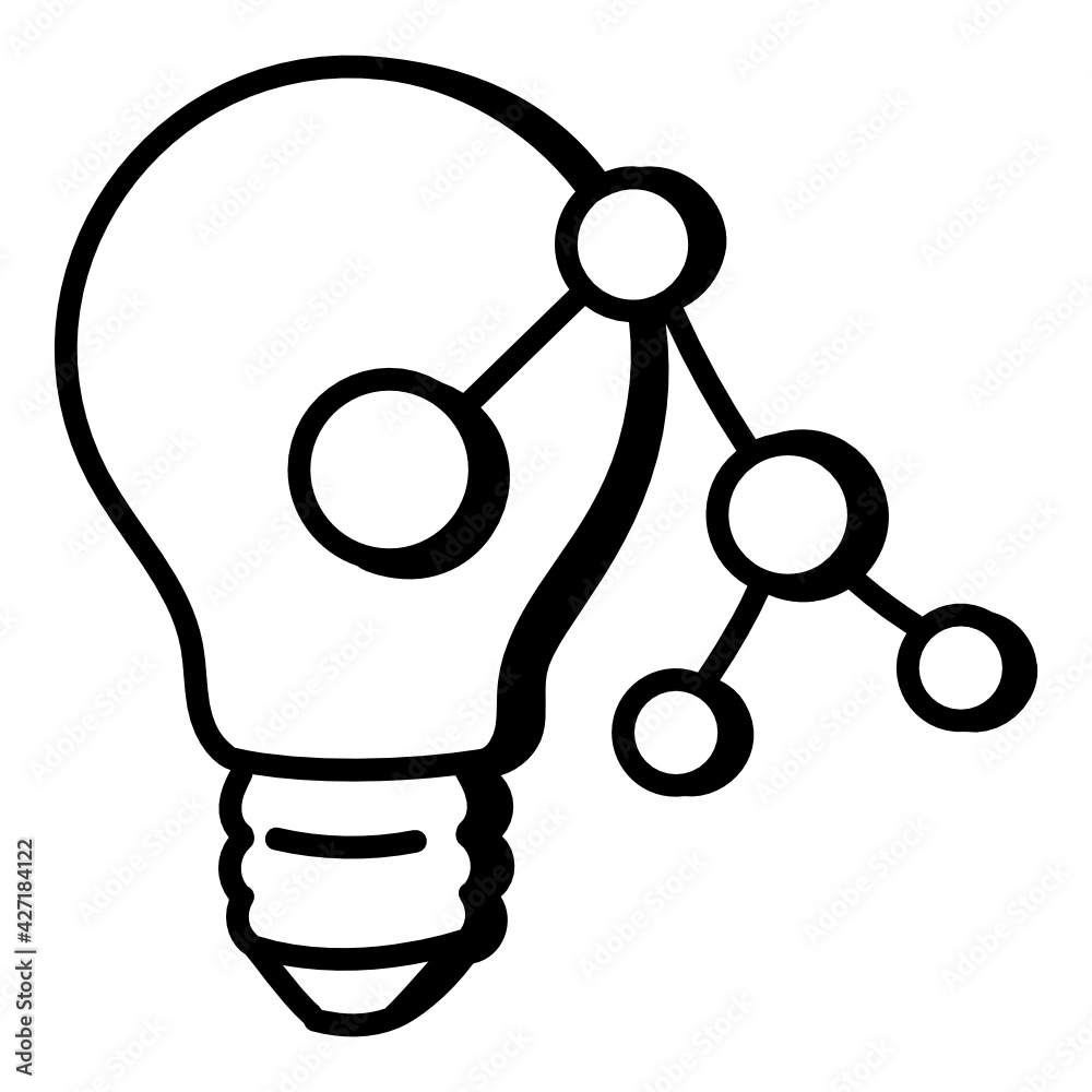 Light bulb with nodes showing the concept of digital idea Stock Vector ...
