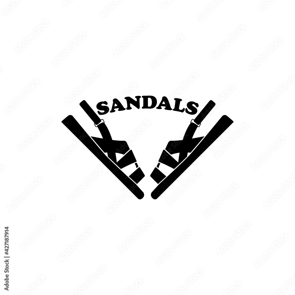 Sandals logo design. Side view. Pair shoes symbol. Vector clipart and ...