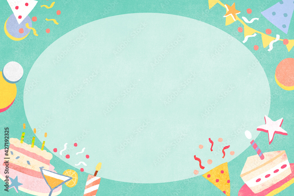 Green birthday celebration frame for your child Stock Illustration ...