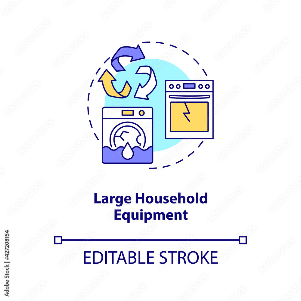 Large household equipment concept icon. E-waste category idea thin line ...