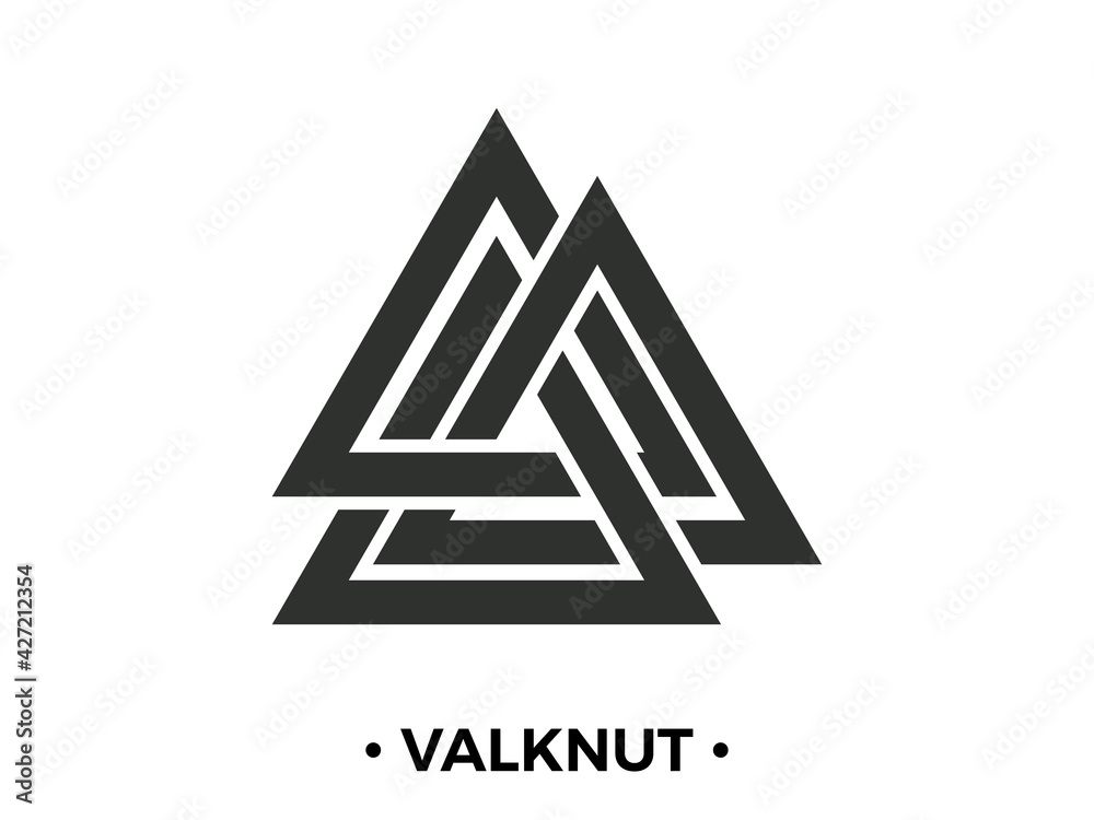 Valknut is a nordic symbol, an interweaving of three worlds. Sign of ...
