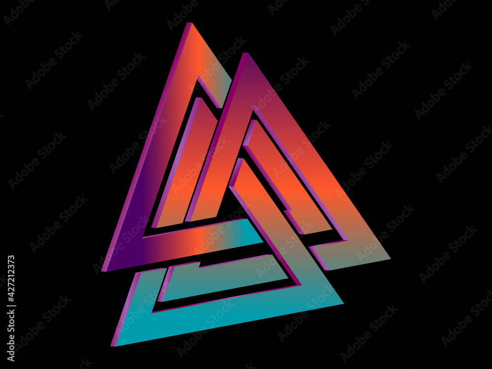Valknut 3d isometric symbol with gradient. Symbol of Old Norse ... Valknut 3d isometric symbol with gradient. Symbol of Old Norse ...