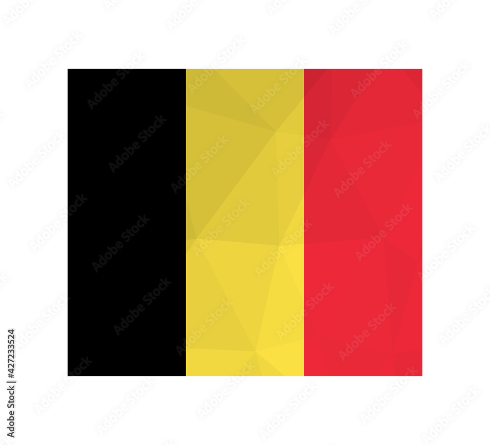 Vector illustration. National Belgian flag with vertical tricolour of ...
