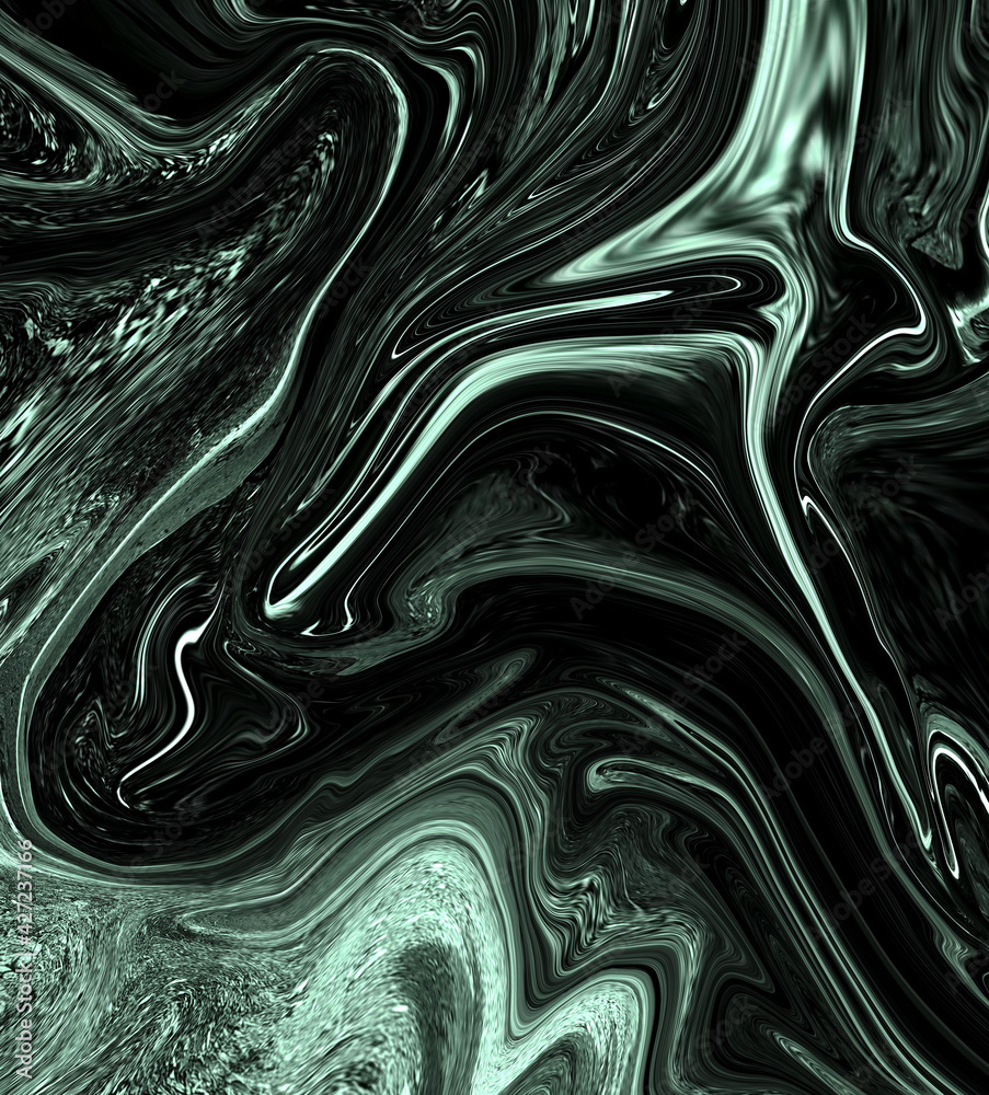 Psychedelic dark green colour trippy abstract art background design ...