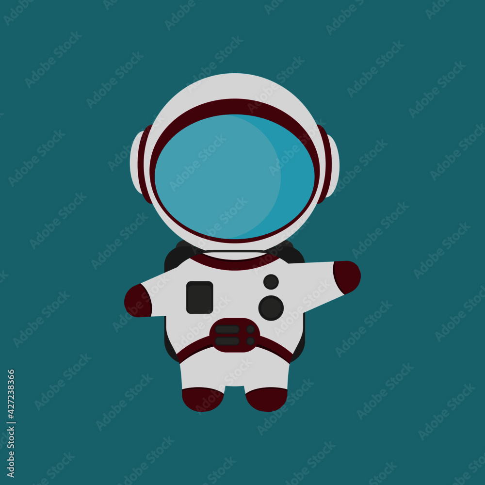 Vector of a kid wearing an astronaut suit floating in space Stock ...