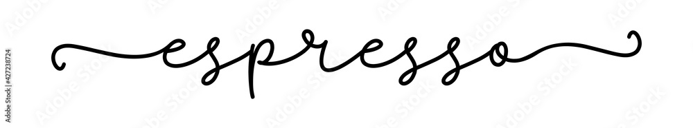 ESPRESSO COFFEE. Vector script text, words for the menu of a restaurant ...