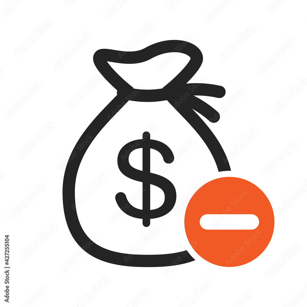 Limited budget line icon. Clipart image isolated on white background ...