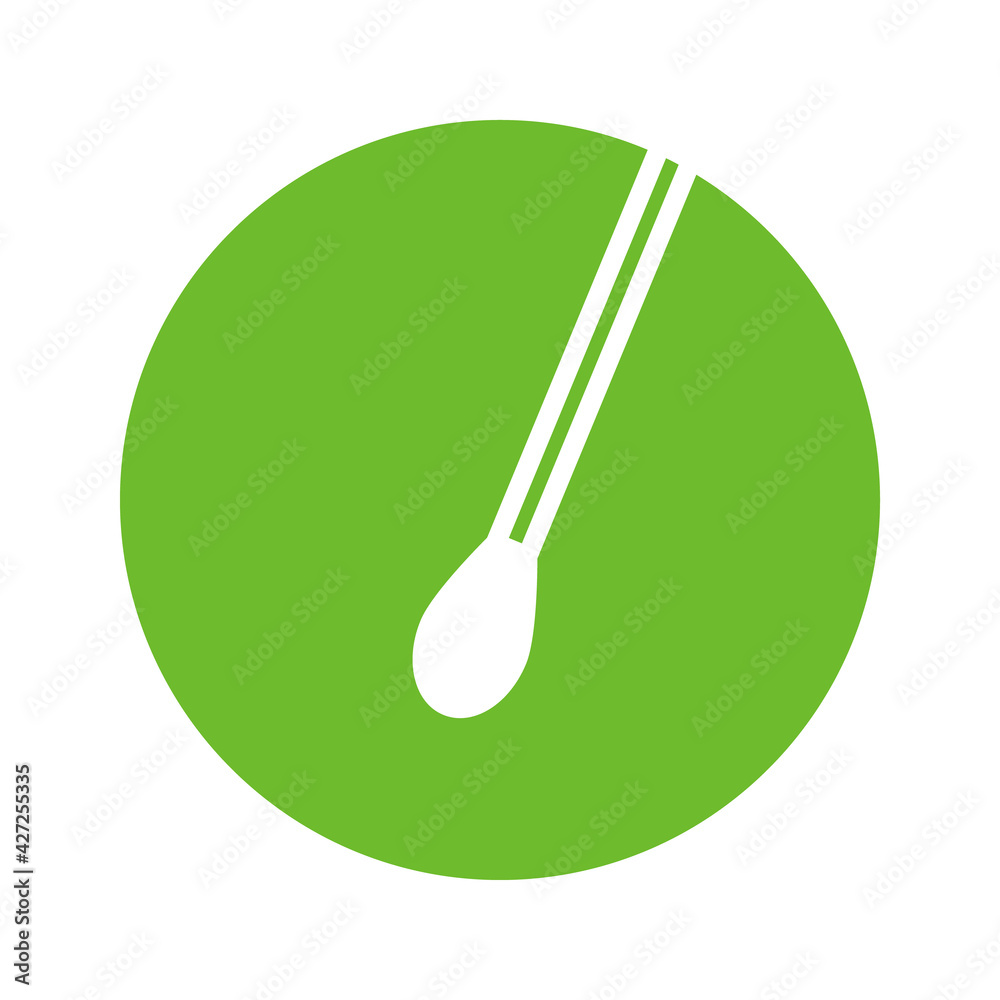 Swab test button icon. Clipart image isolated on white background Stock ...