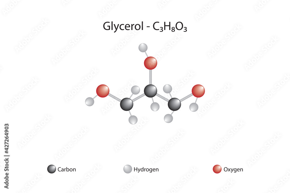 Molecular formula and chemical structure of glycerol Stock Vector ...