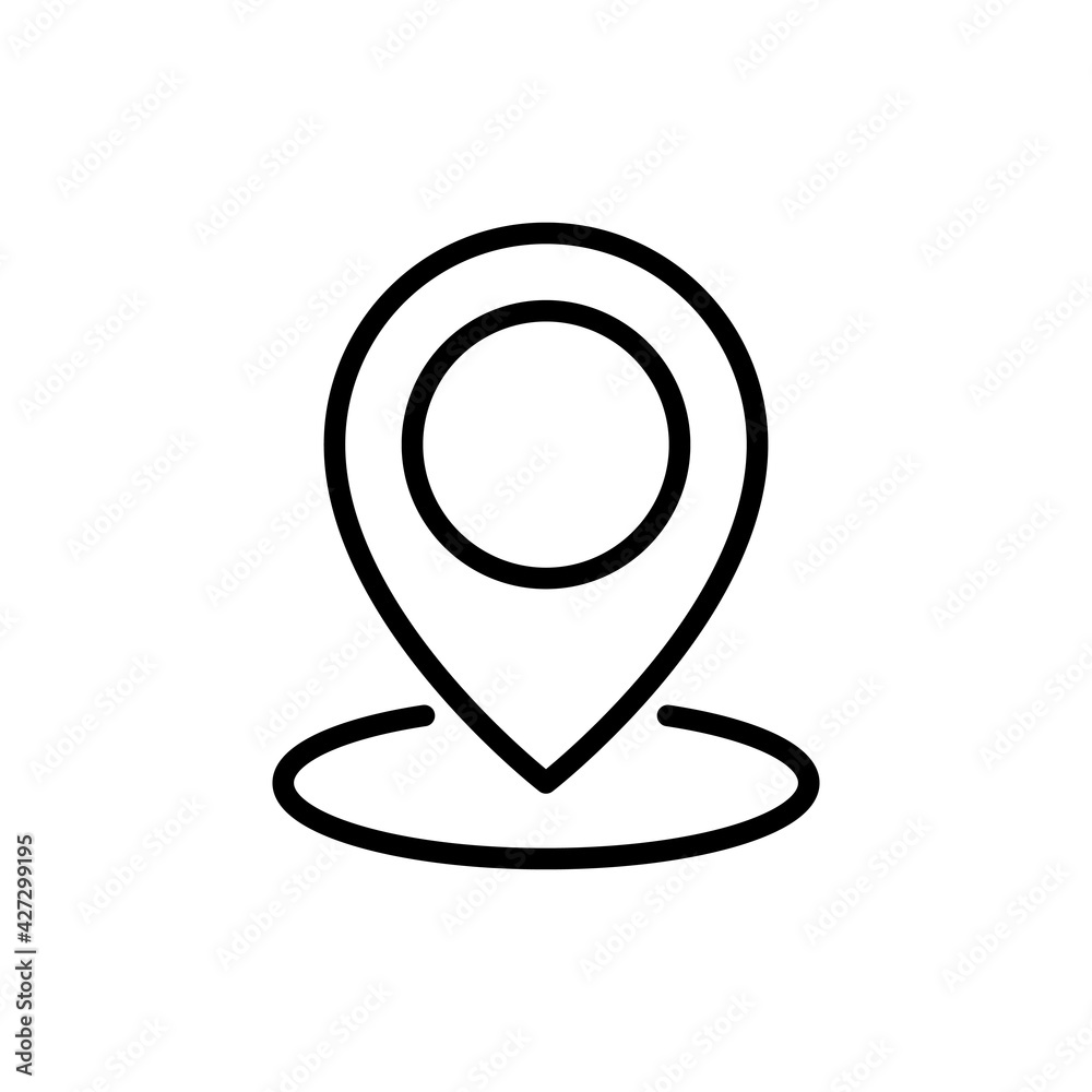 Location line icon. Map pin symbol. Pointer outline sign. Vector ...