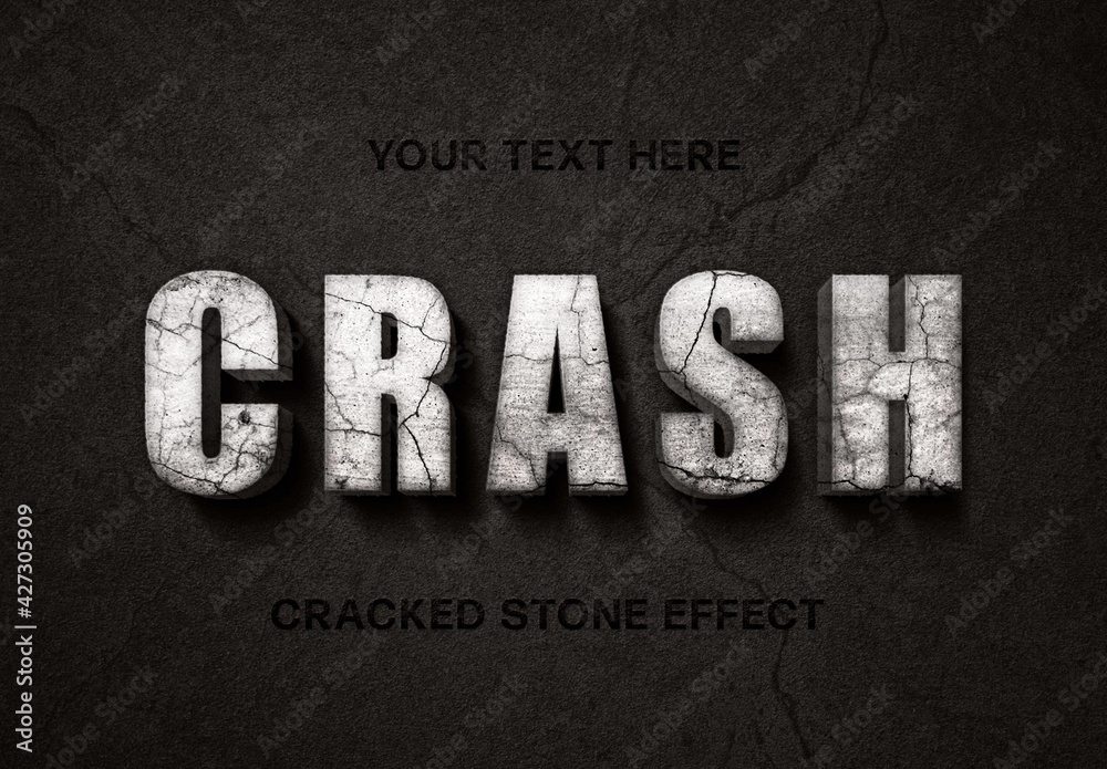 Cracked Stone Sign Text Effect Mockup Stock Template | Adobe Stock