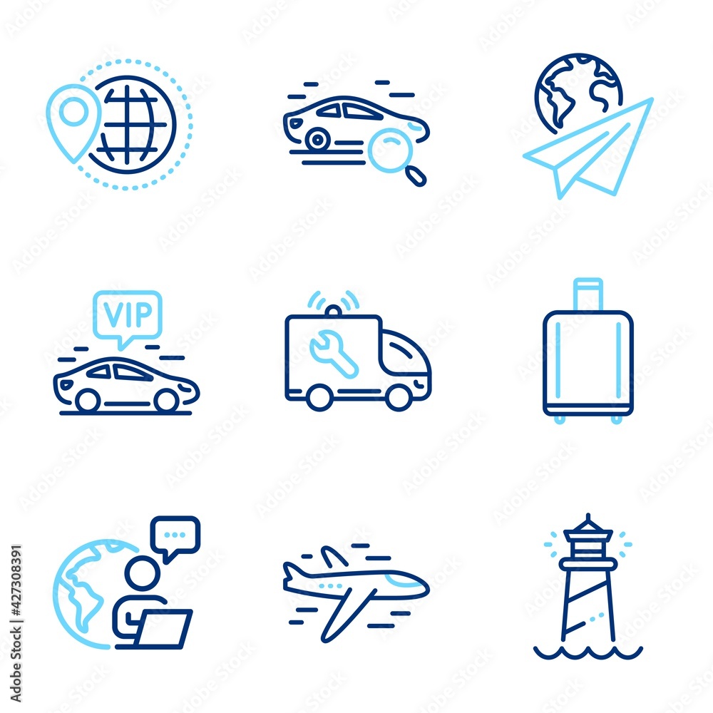 Transportation icons set. Included icon as Vip transfer, Car service ...