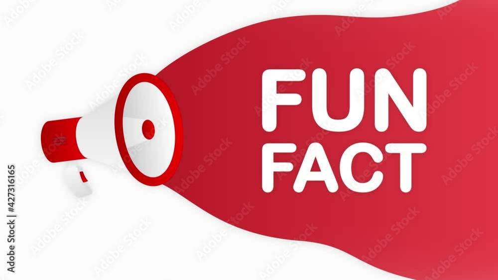 Megaphone FUN FACT countdown template with red objects on white ...