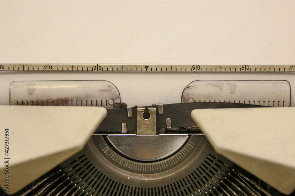 Paper without text in a typewriter Stock Photo | Adobe Stock