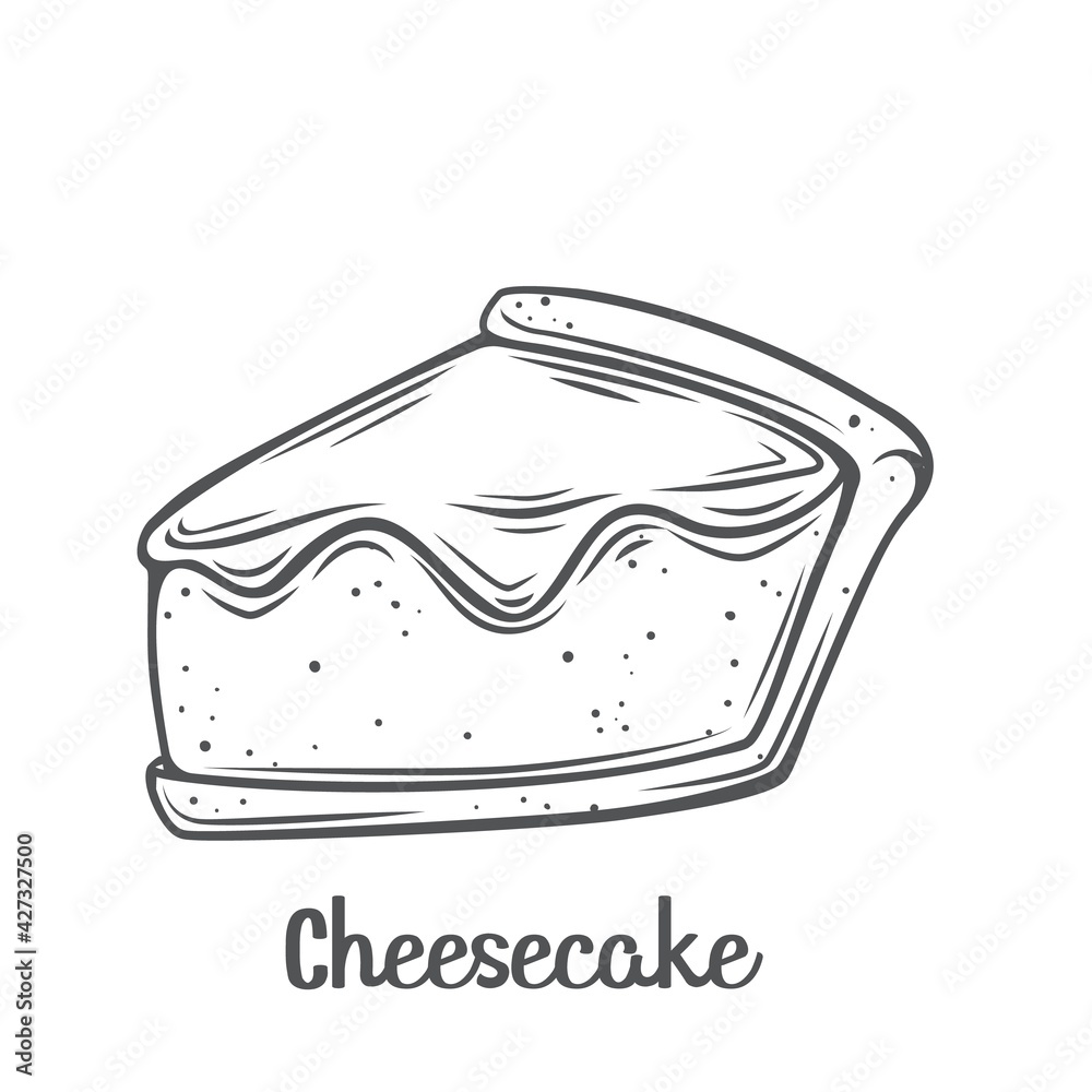 Cheesecake Slice Drawing