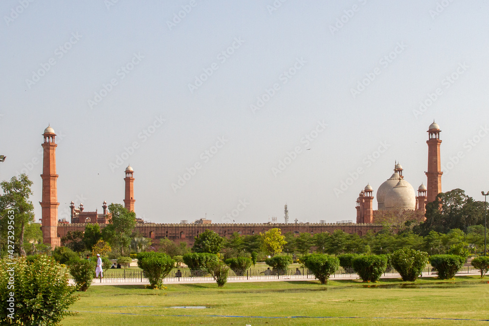 Amazing Shahi Mosque Lahore. View from Minar E Pakistan. April 10, 2021 ...