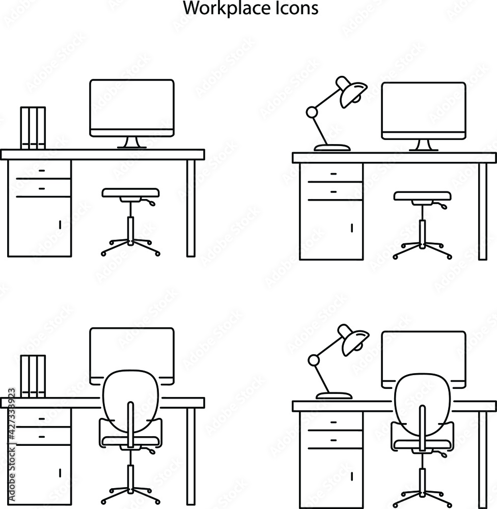 workplace icon isolated on white background. workplace icon thin line ...