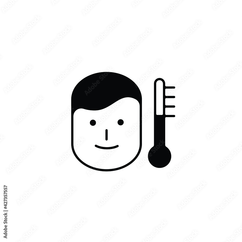 Measure body temperature icon in trendy simple style isolated on white ...
