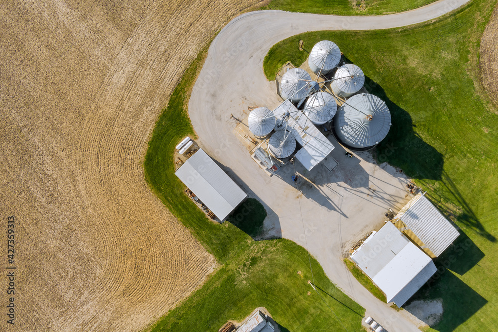 Grain elevator terminal spout loading grain corn silos, storage ...
