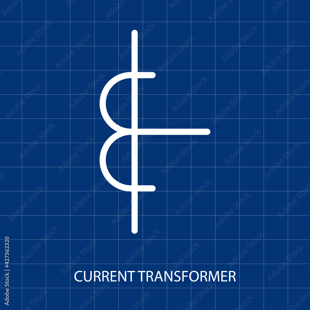 Symbol of Current Transformer Vector illustration symbol of Electrical ...