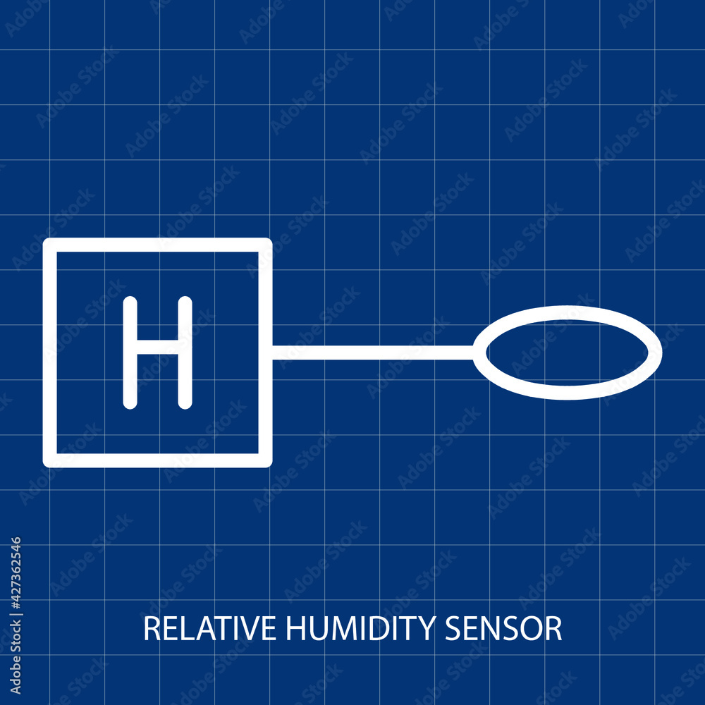 Symbol of Relative Humidity Sensor Vector illustration symbol of ...