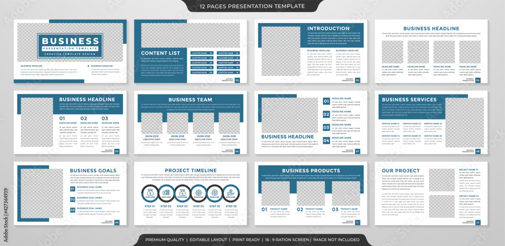 set of business presentation template design with minimalist and modern ...