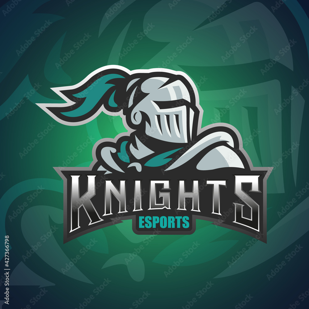 Knights Logo Mascot Vector Illustration for logo gaming template Stock ...