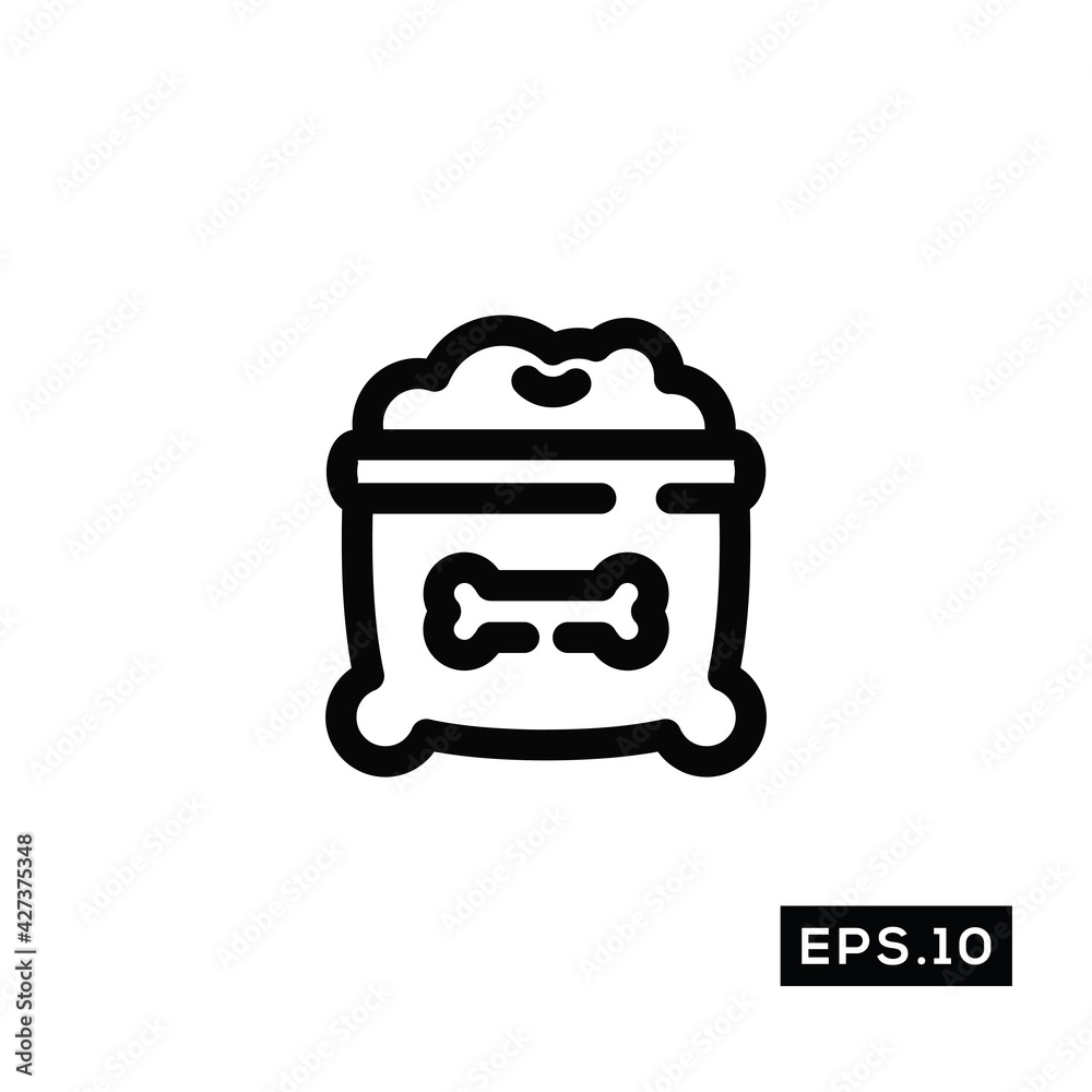 Pet Food line Icon. Pet Shop Icon or Logo sign Vector illustration ...