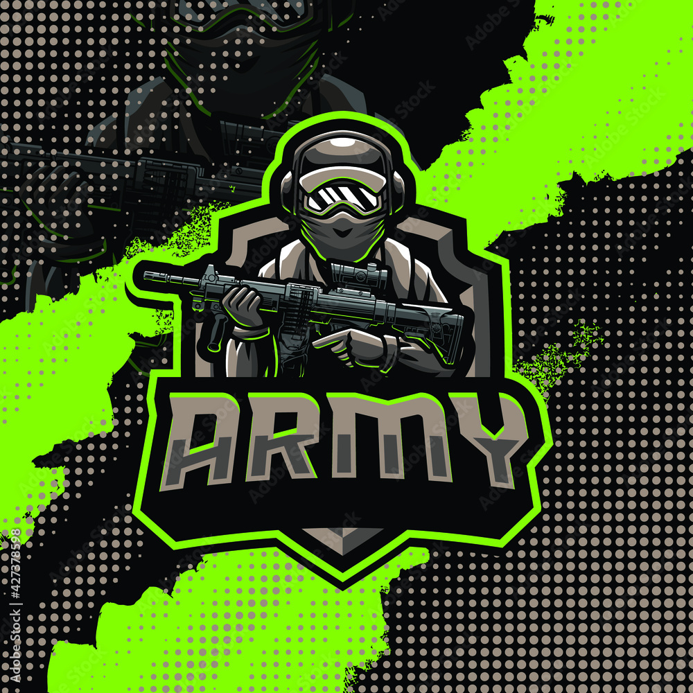 Army soldier mascot logo design illustration Stock Vector | Adobe Stock