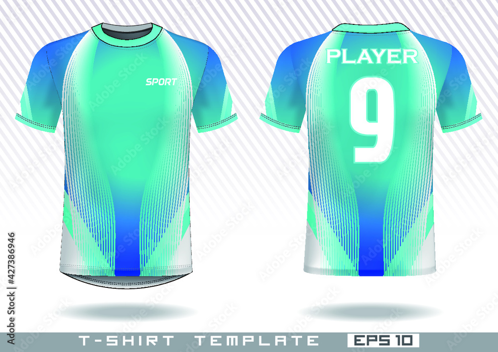 sports t shirt template. uniform design. team wear design. prints ...
