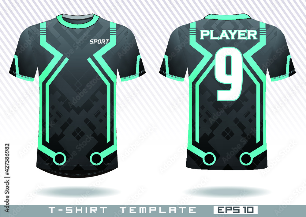 sports t shirt template. uniform design. team wear design. prints ...