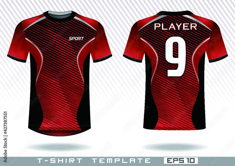 sports t shirt template. uniform design. team wear design. prints ...