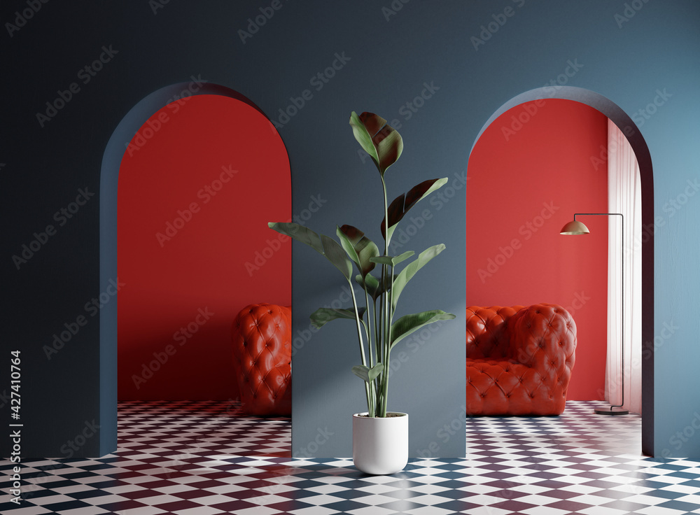 Colorful classic living room. Interior design. 3d rendering Stock ...