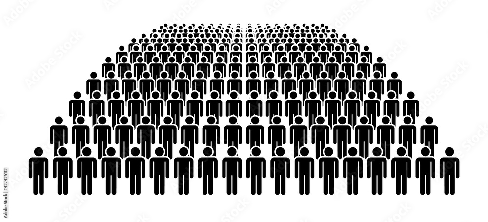 Large group of people. Concept of People Figure Pictogram Icons. Crowd ...