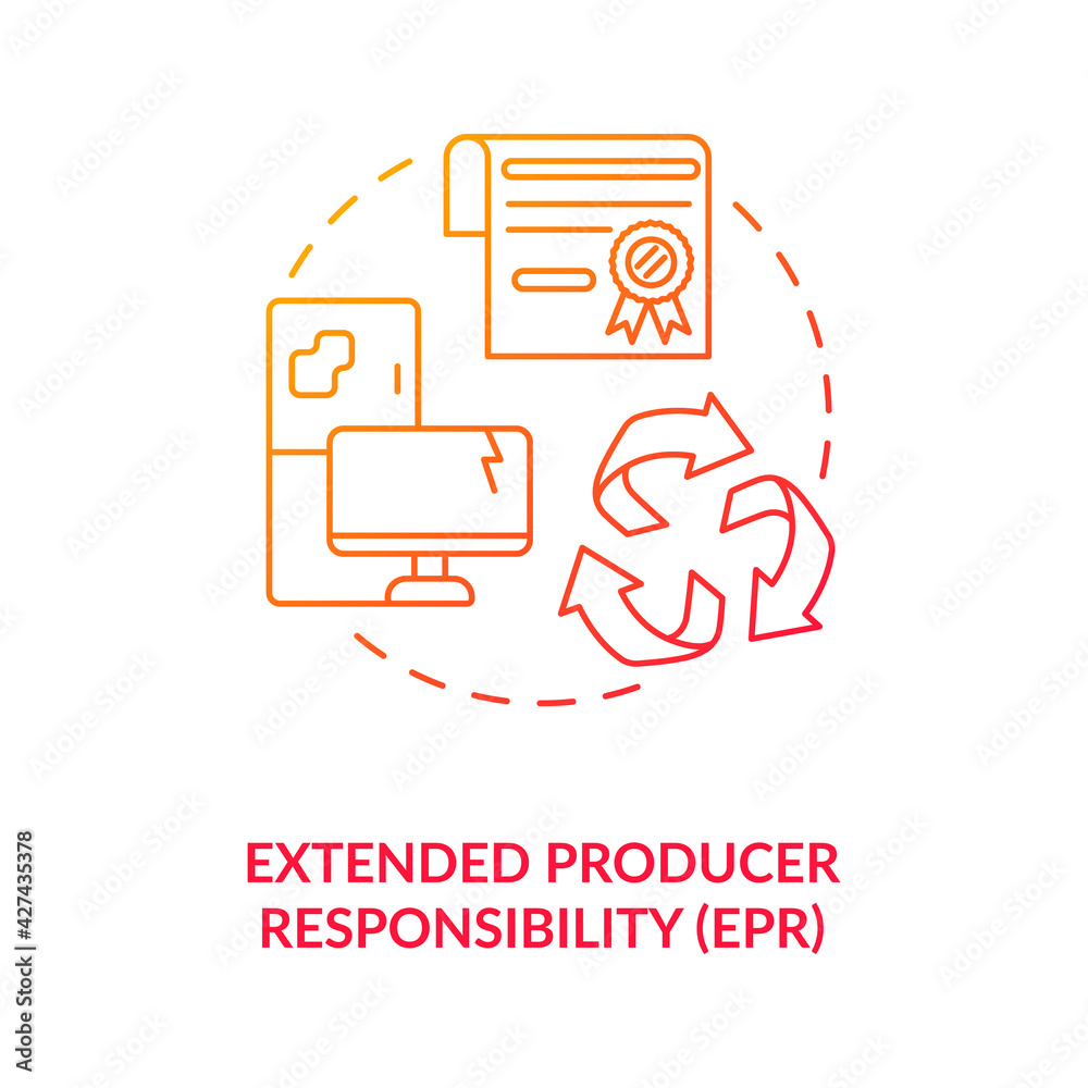 Extended producer responsibility concept icon. E-waste reduction ...
