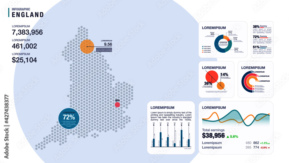 Detail infographic vector illustration. Map of England and Infographic ...