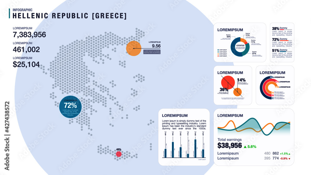 Detail infographic vector illustration. Map of Greece and Infographic ...