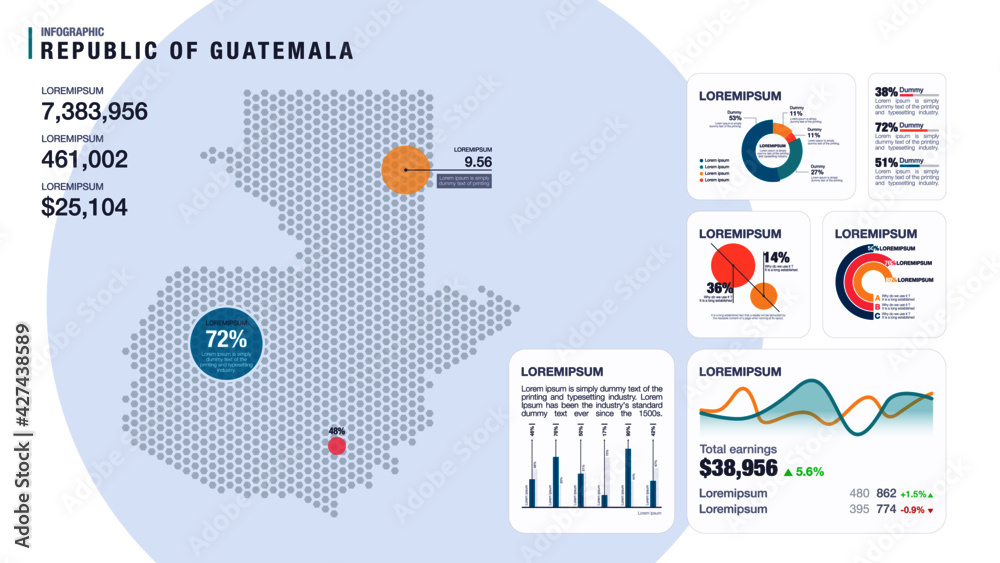 Vektorová grafika „Detail infographic vector illustration. Map of ...
