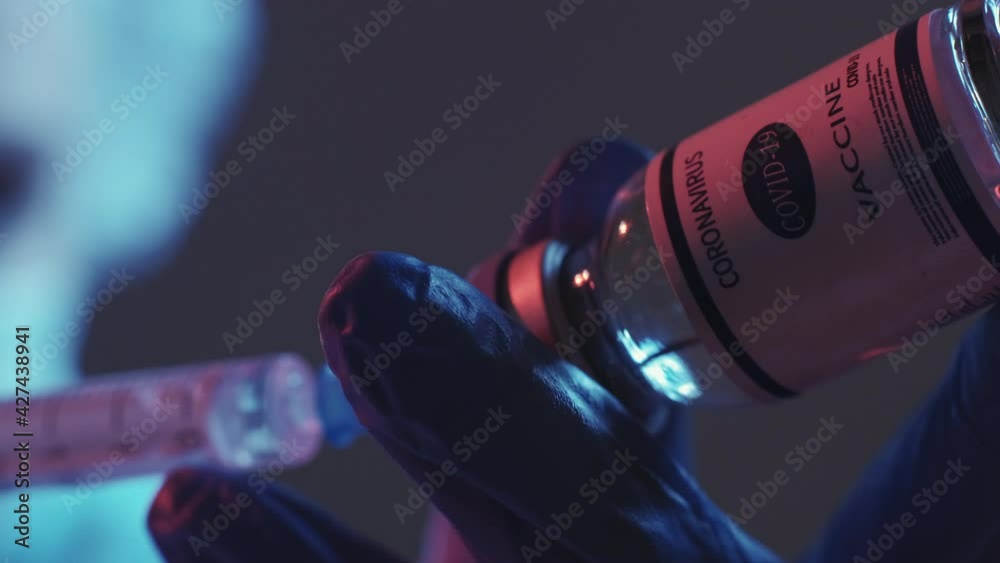 Covid-19 vaccine. Coronavirus injection. Pandemic immunization. Doctor ...
