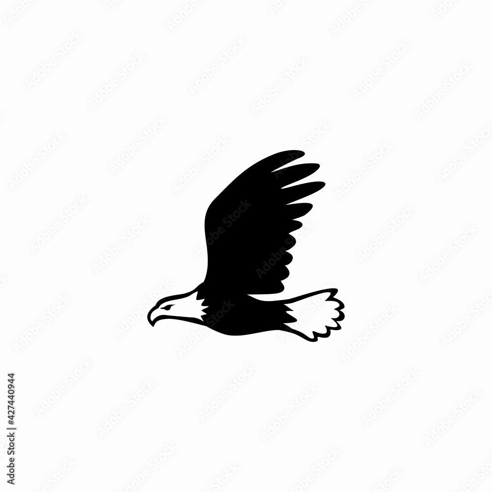 flying eagle icon logo vector illustration in monochrome style Stock ...