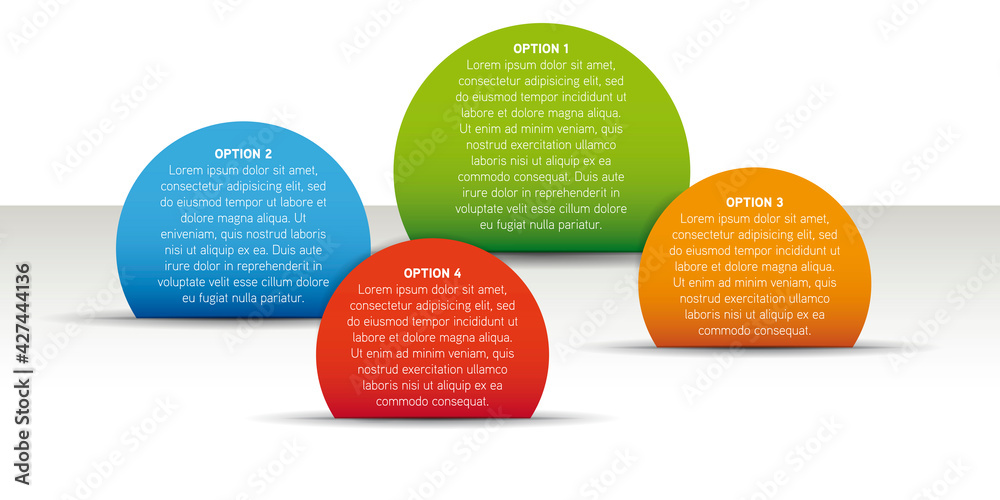 Infographic 4 options template 3D vector. Stock Vector | Adobe Stock